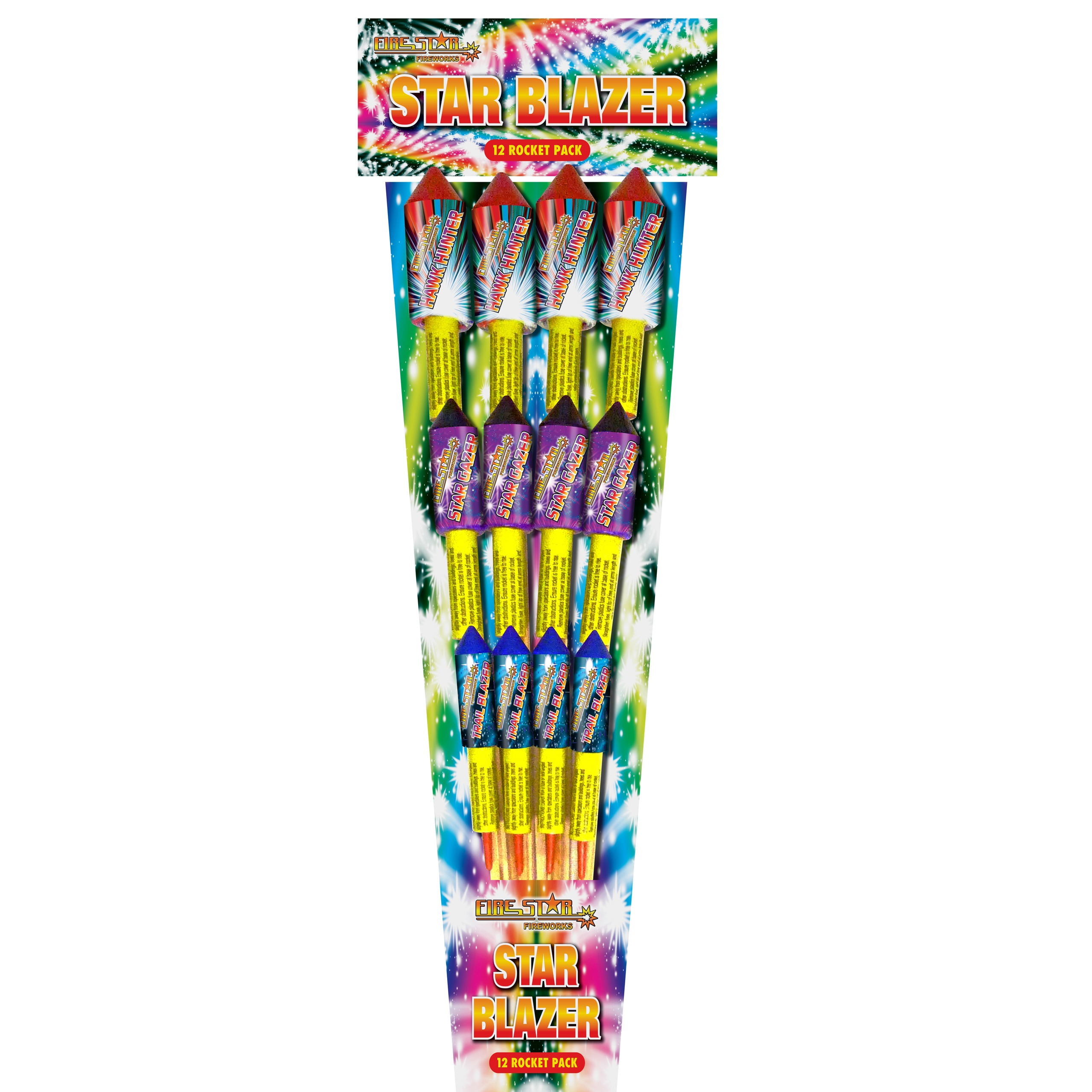 Star Blazer Rocket 12 Pack - Firestar - Spook Fireworks